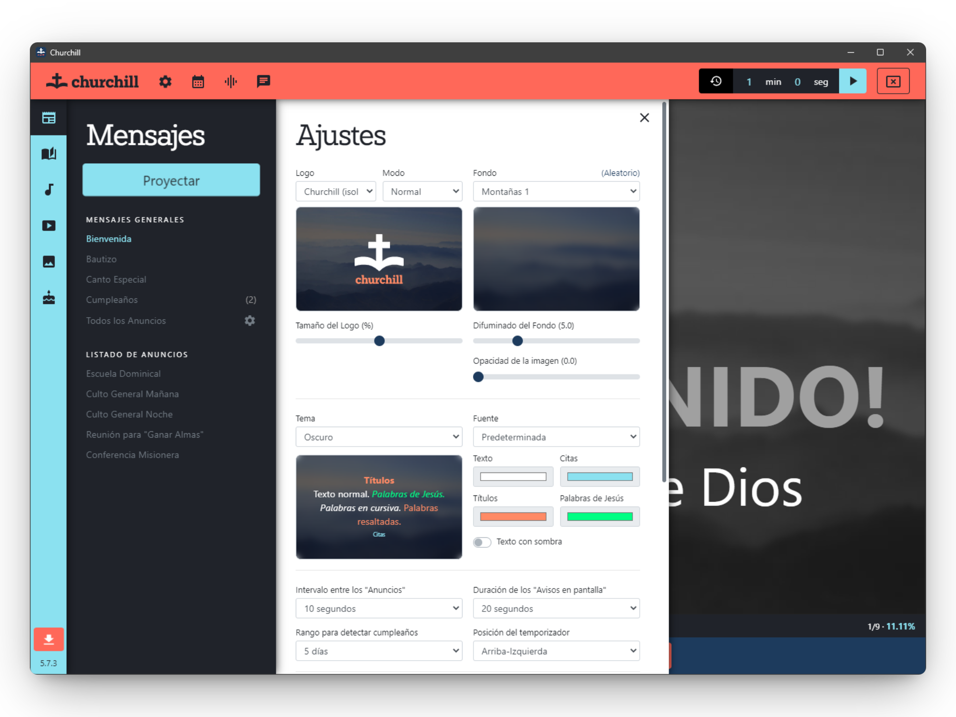 Churchill: Sistema de proyección para Iglesias