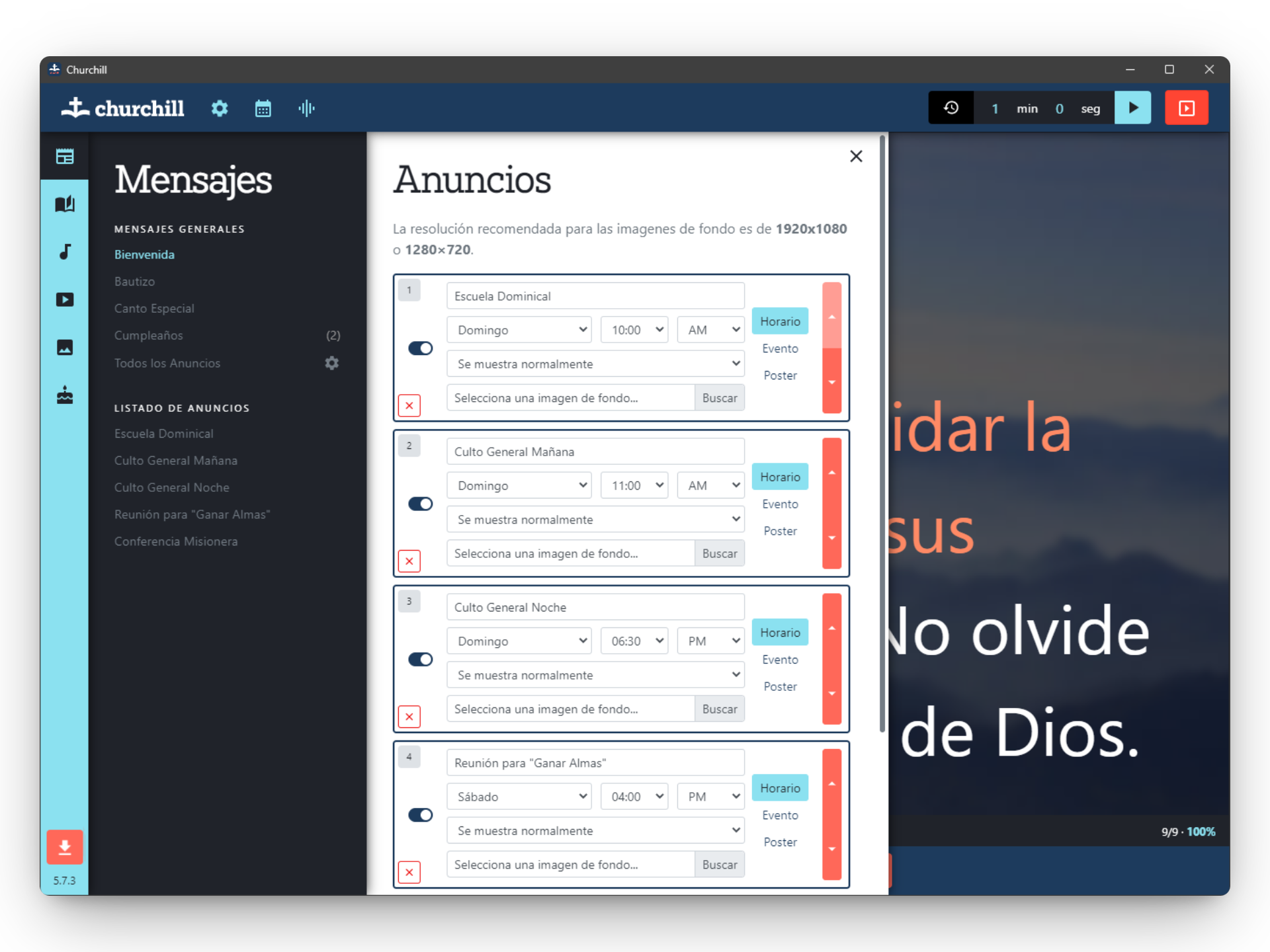 Churchill: Sistema de proyección para Iglesias